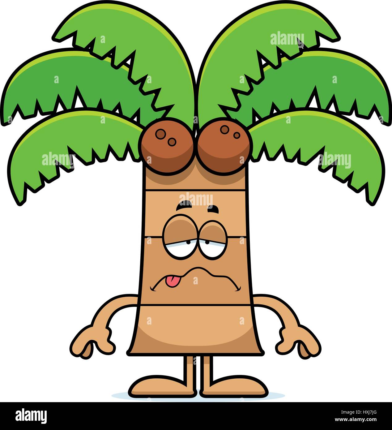 A cartoon illustration of a palm tree looking sick Stock Vector Image ...