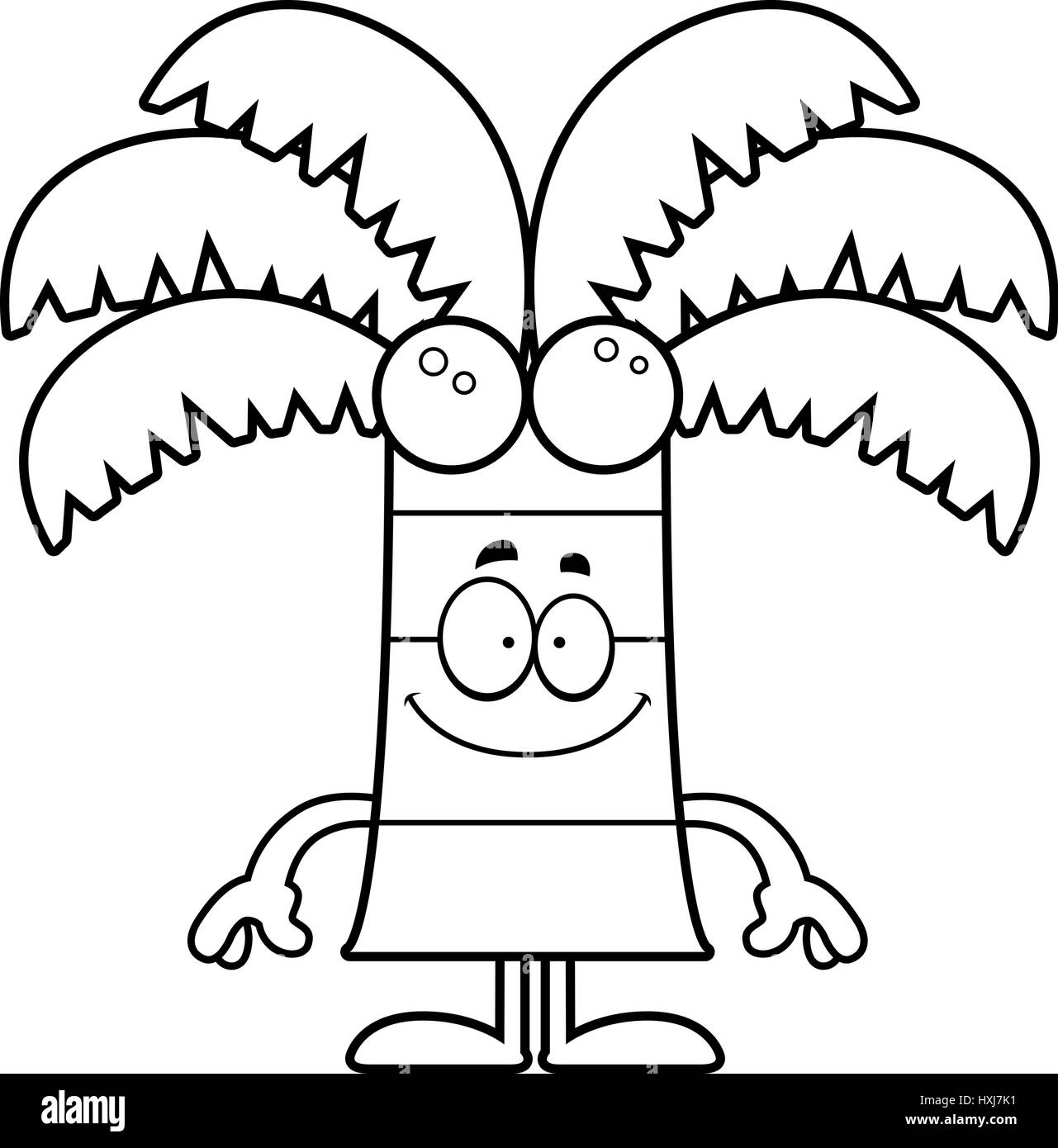 A cartoon illustration of a palm tree looking happy Stock Vector Image ...