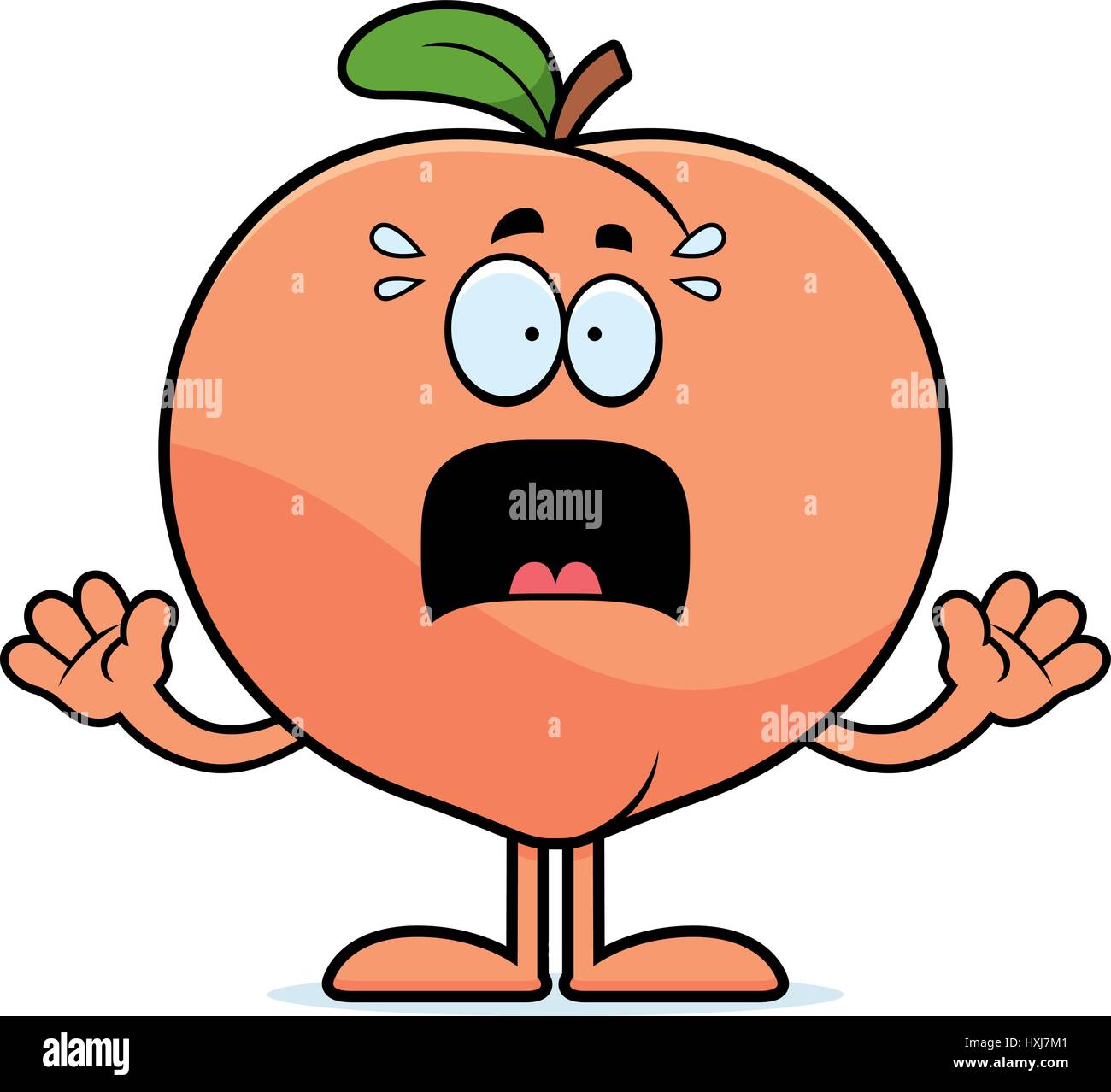 A cartoon illustration of a peach looking scared Stock Vector Image ...