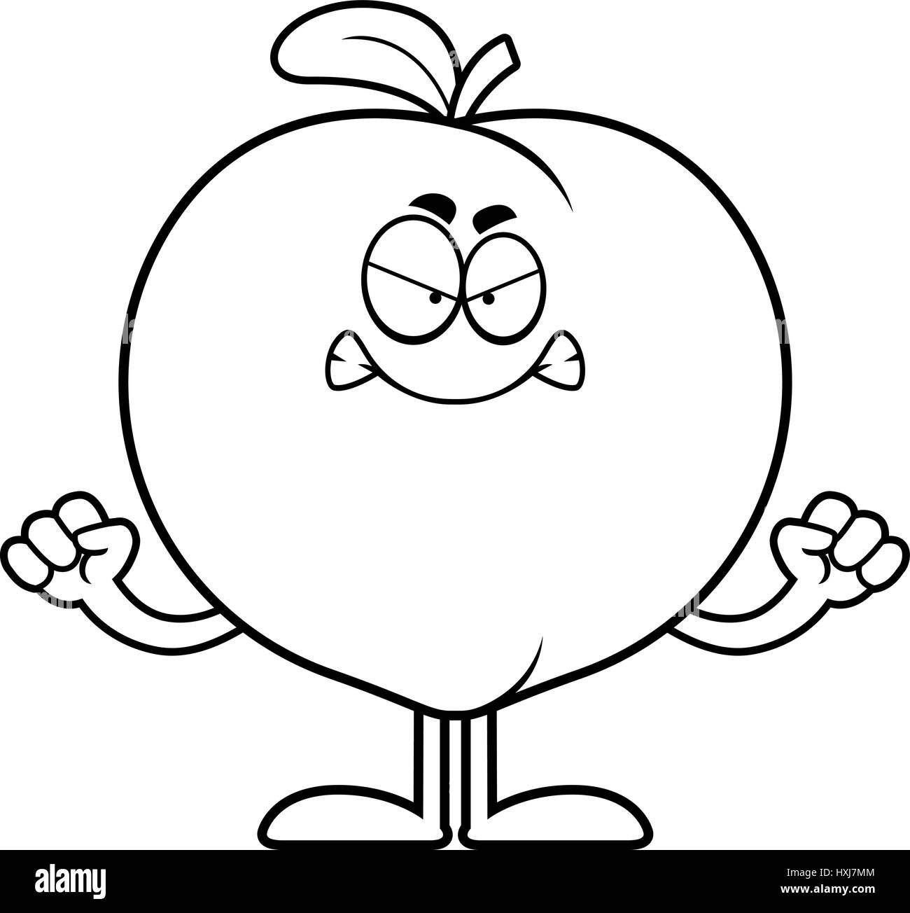 A cartoon illustration of a peach looking angry Stock Vector Image ...