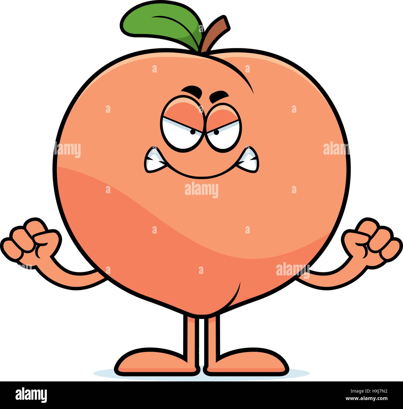 A cartoon illustration of a peach looking angry Stock Vector Image ...