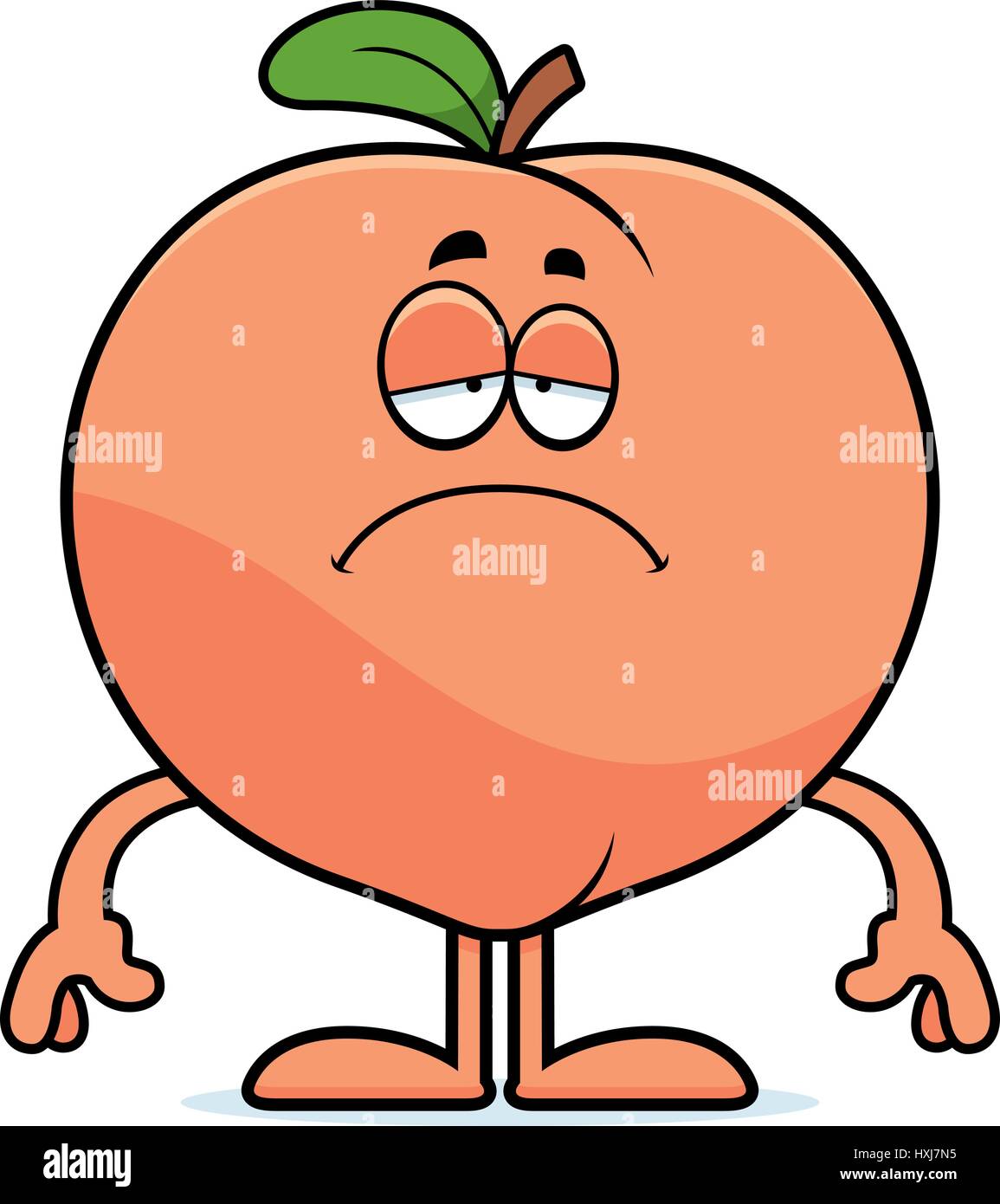 A cartoon illustration of a peach looking sad Stock Vector Image & Art ...