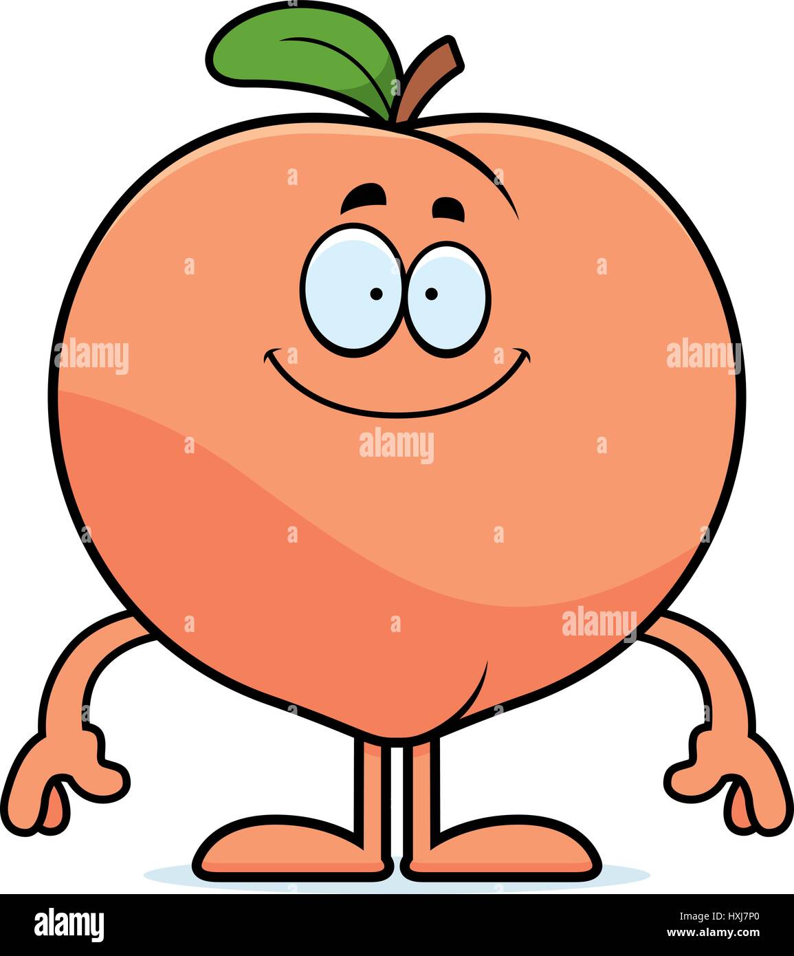 A cartoon illustration of a peach looking happy Stock Vector Image ...