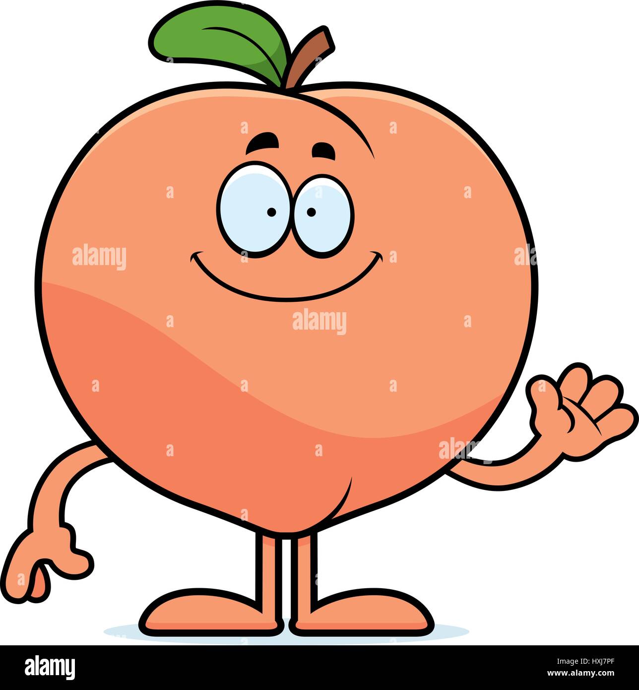 A cartoon illustration of a peach waving Stock Vector Image & Art - Alamy