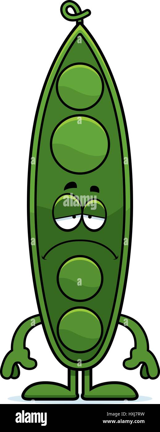 A cartoon illustration of a peapod looking sad Stock Vector Image & Art ...