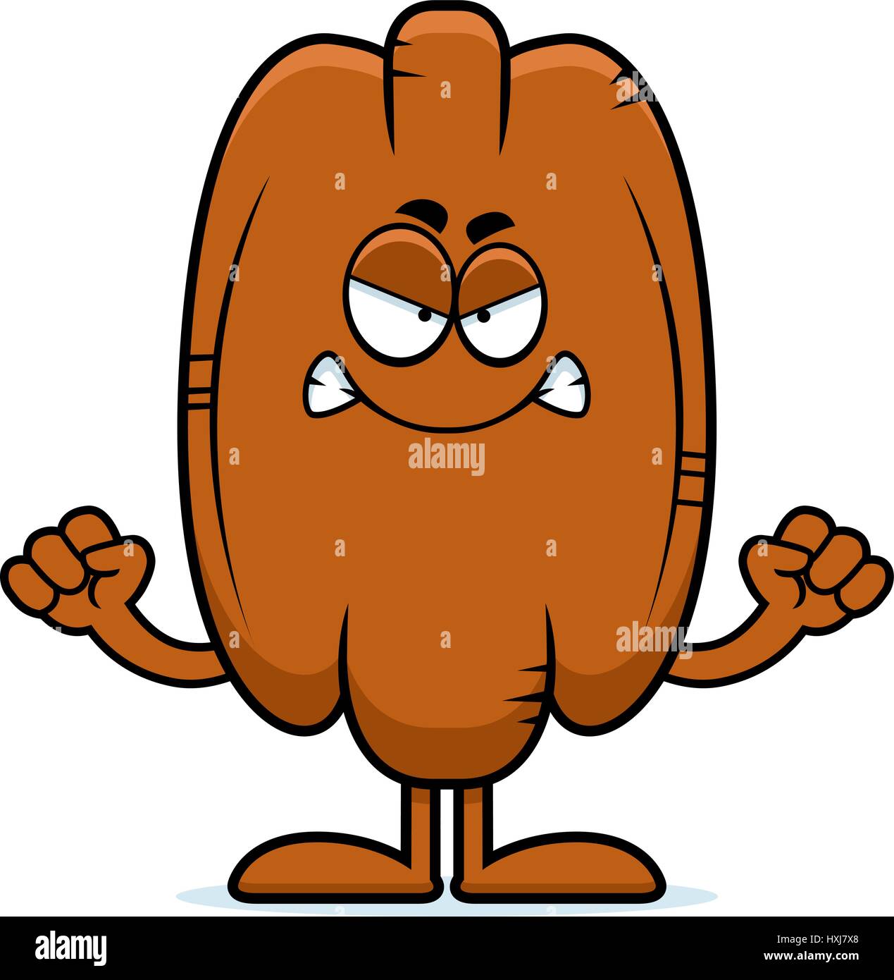 A cartoon illustration of a pecan looking angry Stock Vector Image ...