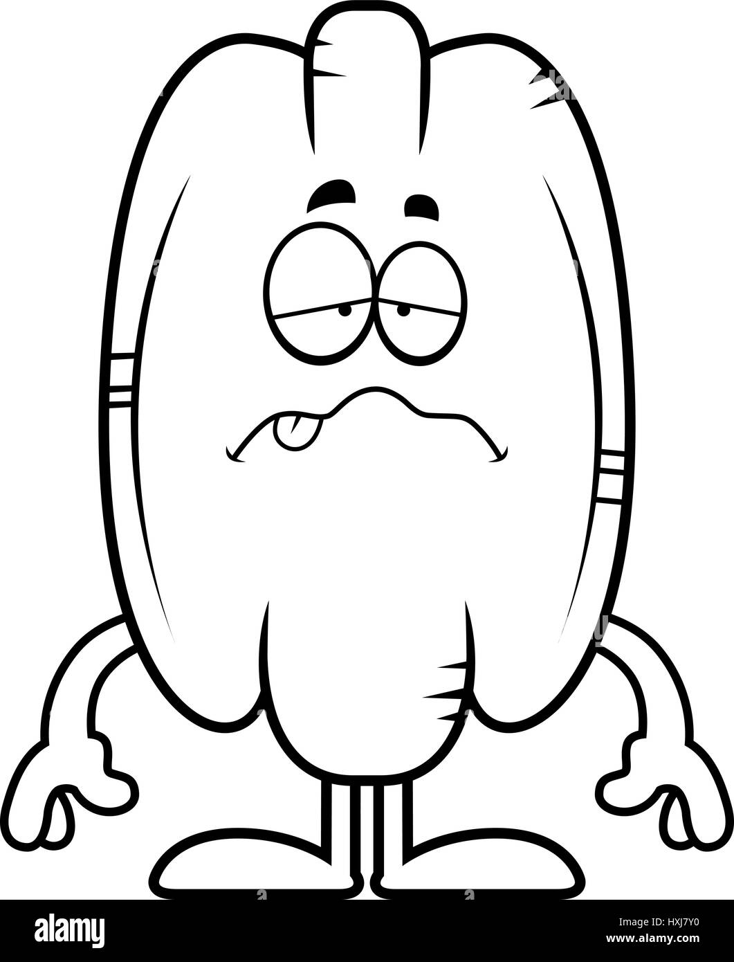 A cartoon illustration of a pecan looking sick Stock Vector Image & Art ...