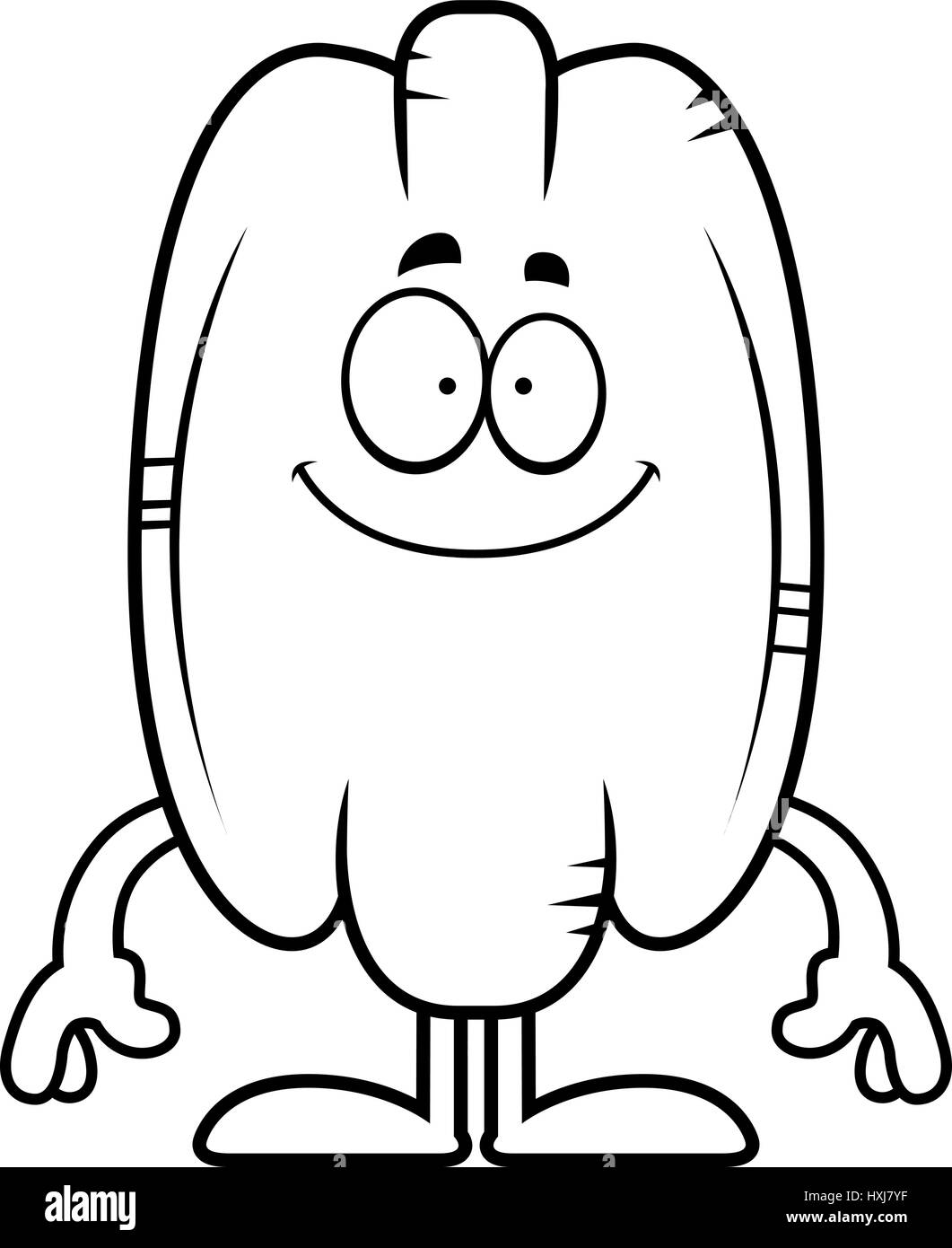 A cartoon illustration of a pecan looking happy Stock Vector Image ...