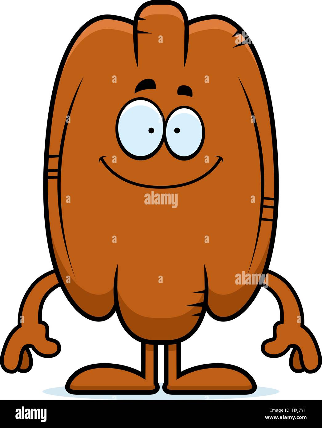A cartoon illustration of a pecan looking happy Stock Vector Image ...