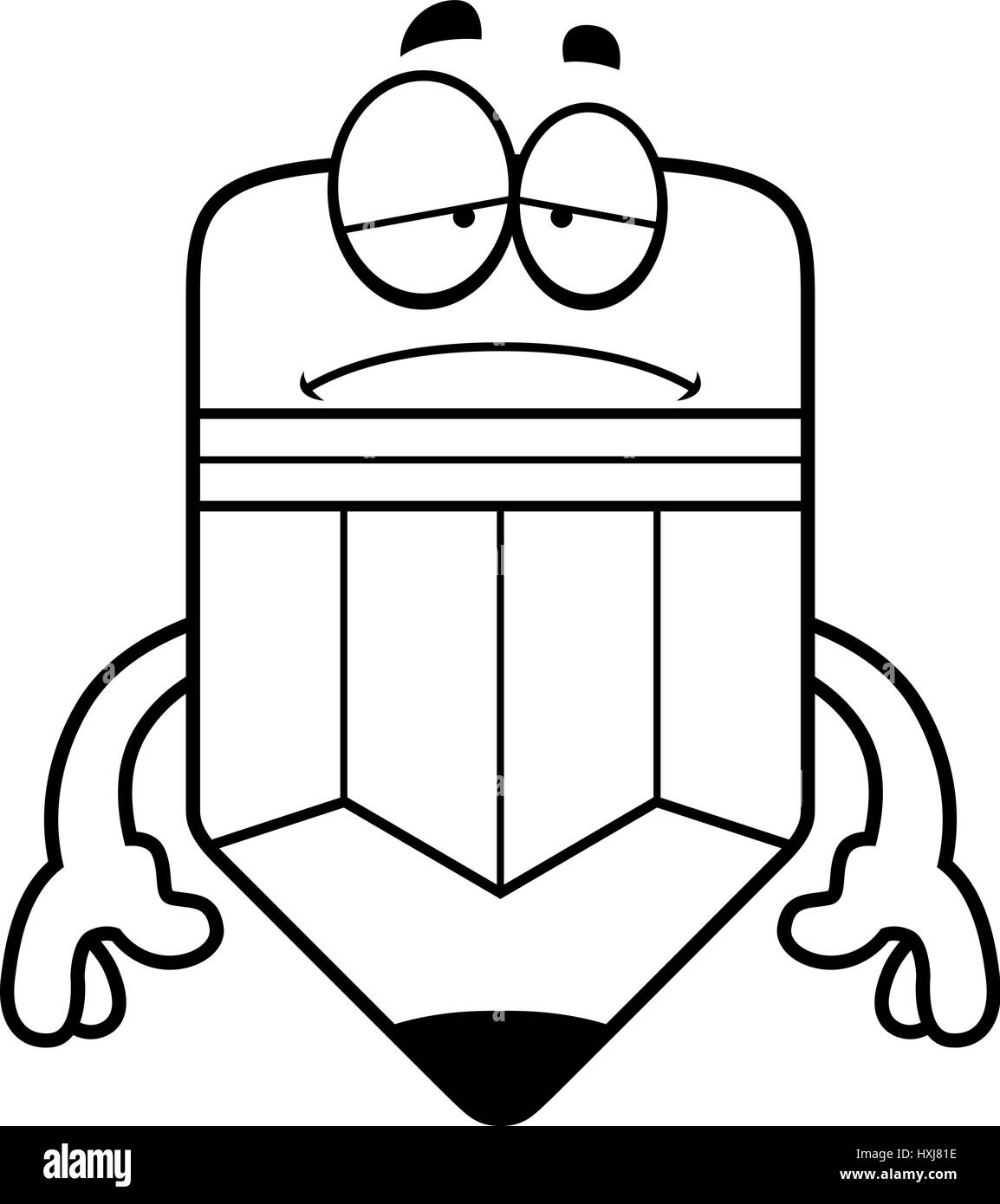 A cartoon illustration of a pencil looking sad Stock Vector Image & Art ...