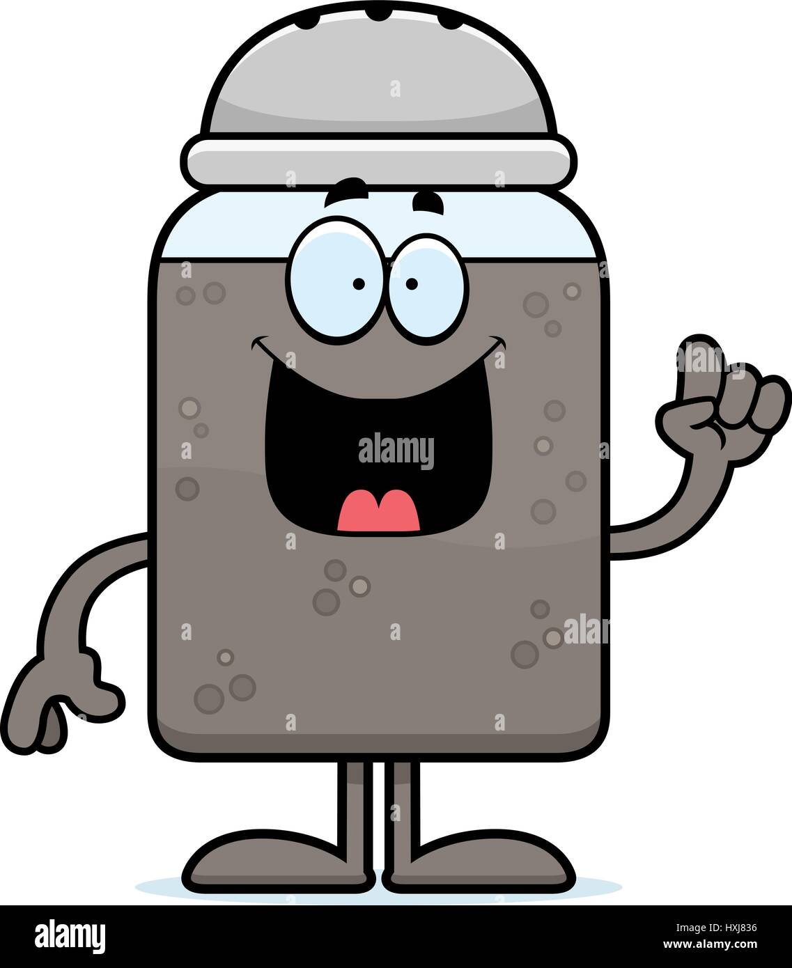 A cartoon illustration of a pepper shaker with an idea Stock Vector ...