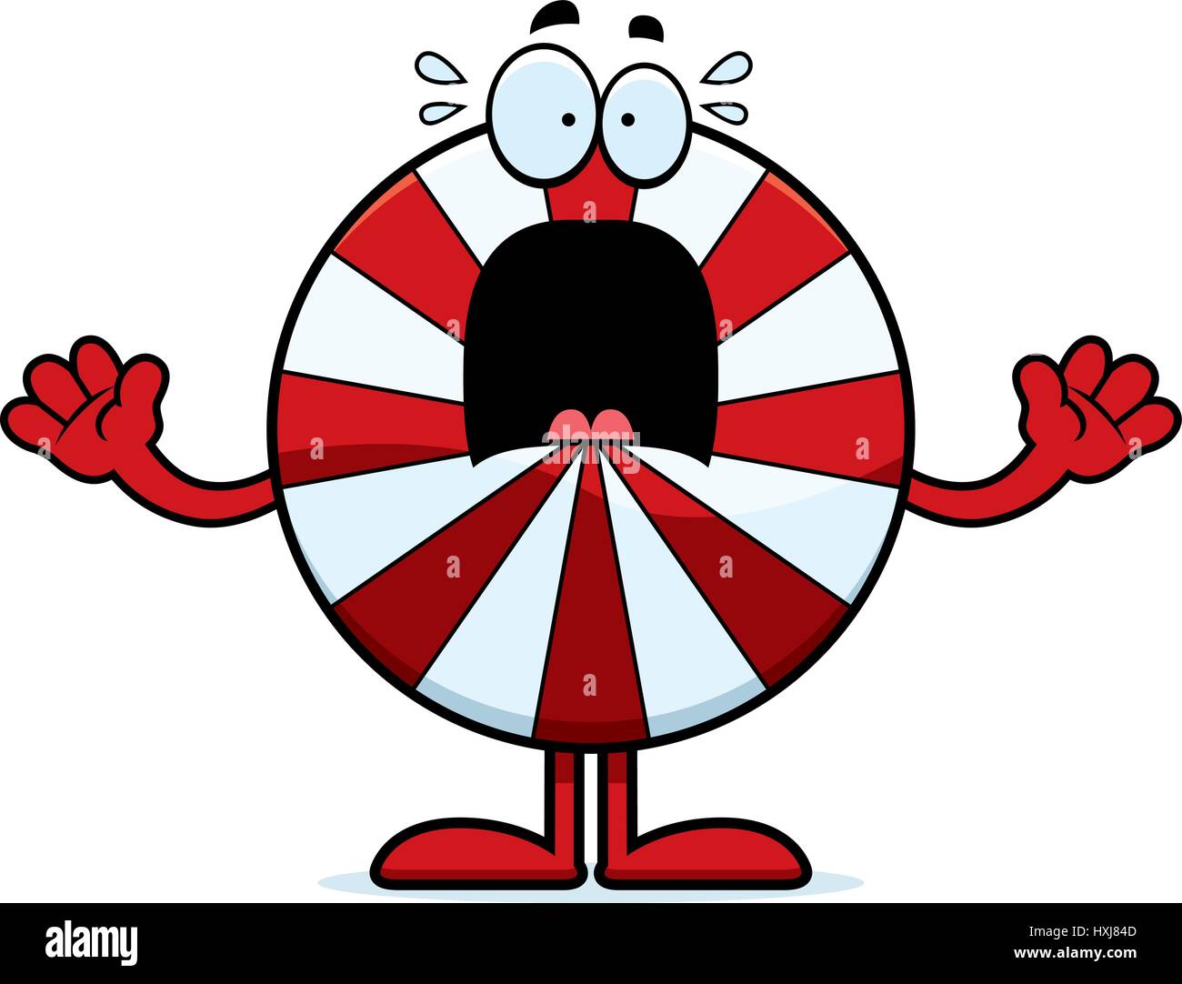 A cartoon illustration of a peppermint looking scared Stock Vector ...