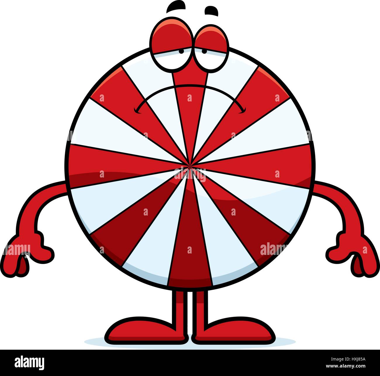 A cartoon illustration of a peppermint looking sad Stock Vector Image ...