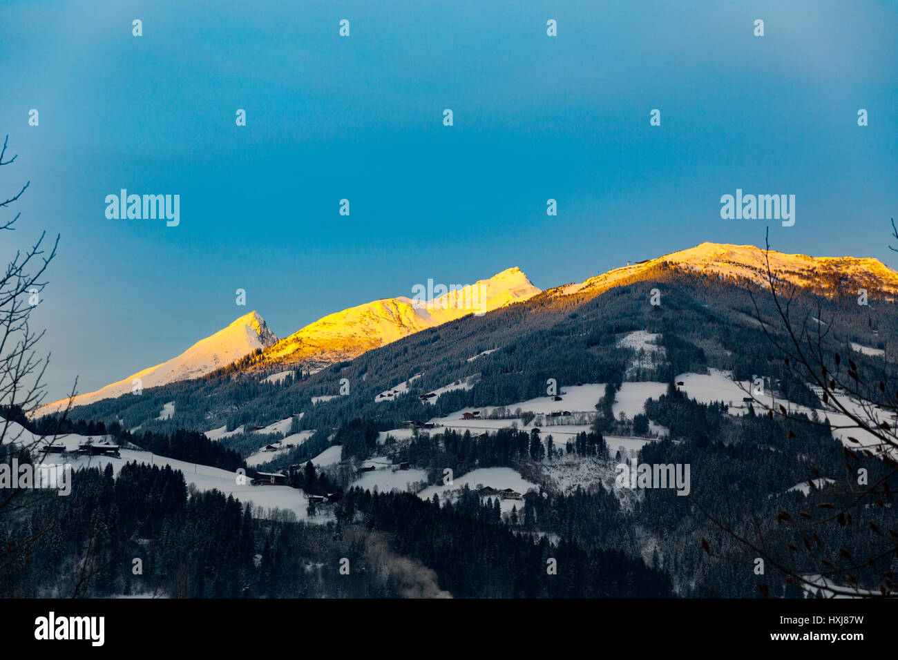 Snow sunset sundown alpenglow winter hi-res stock photography and ...