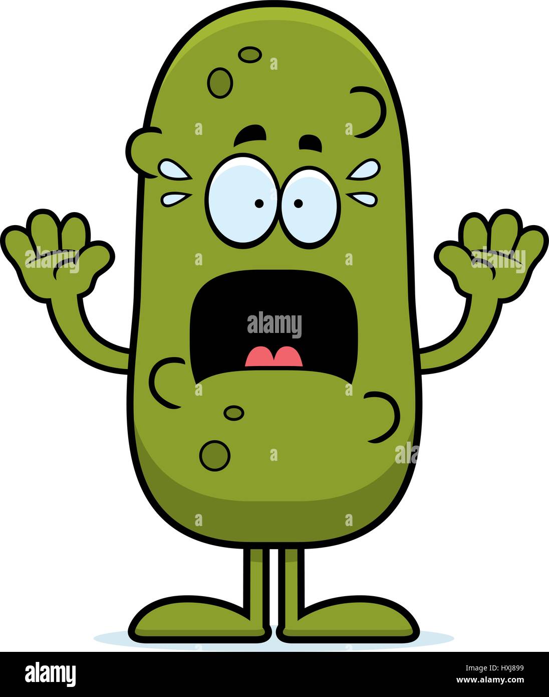 A cartoon illustration of a pickle looking scared Stock Vector Image ...