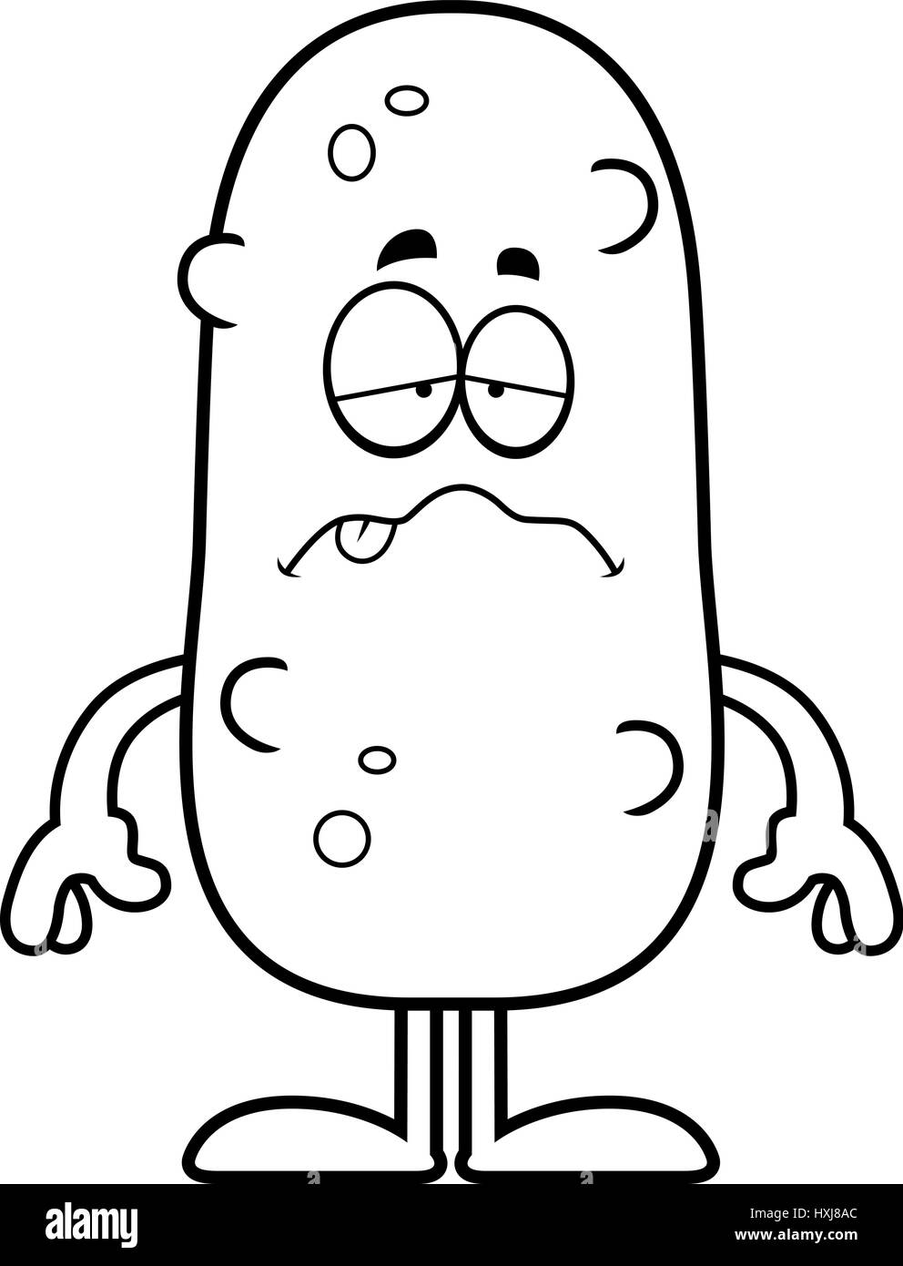 A cartoon illustration of a pickle looking sick Stock Vector Image ...