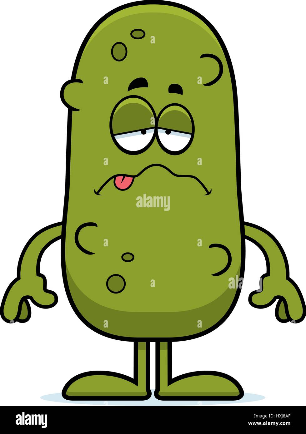 A cartoon illustration of a pickle looking sick Stock Vector Image ...
