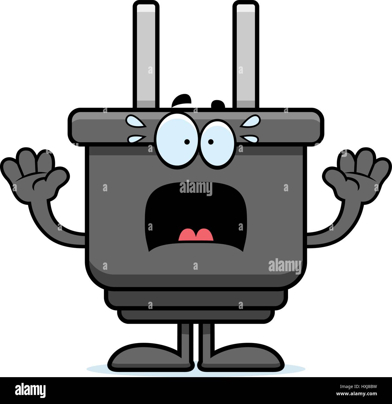 A cartoon illustration of an electrical plug looking scared Stock ...