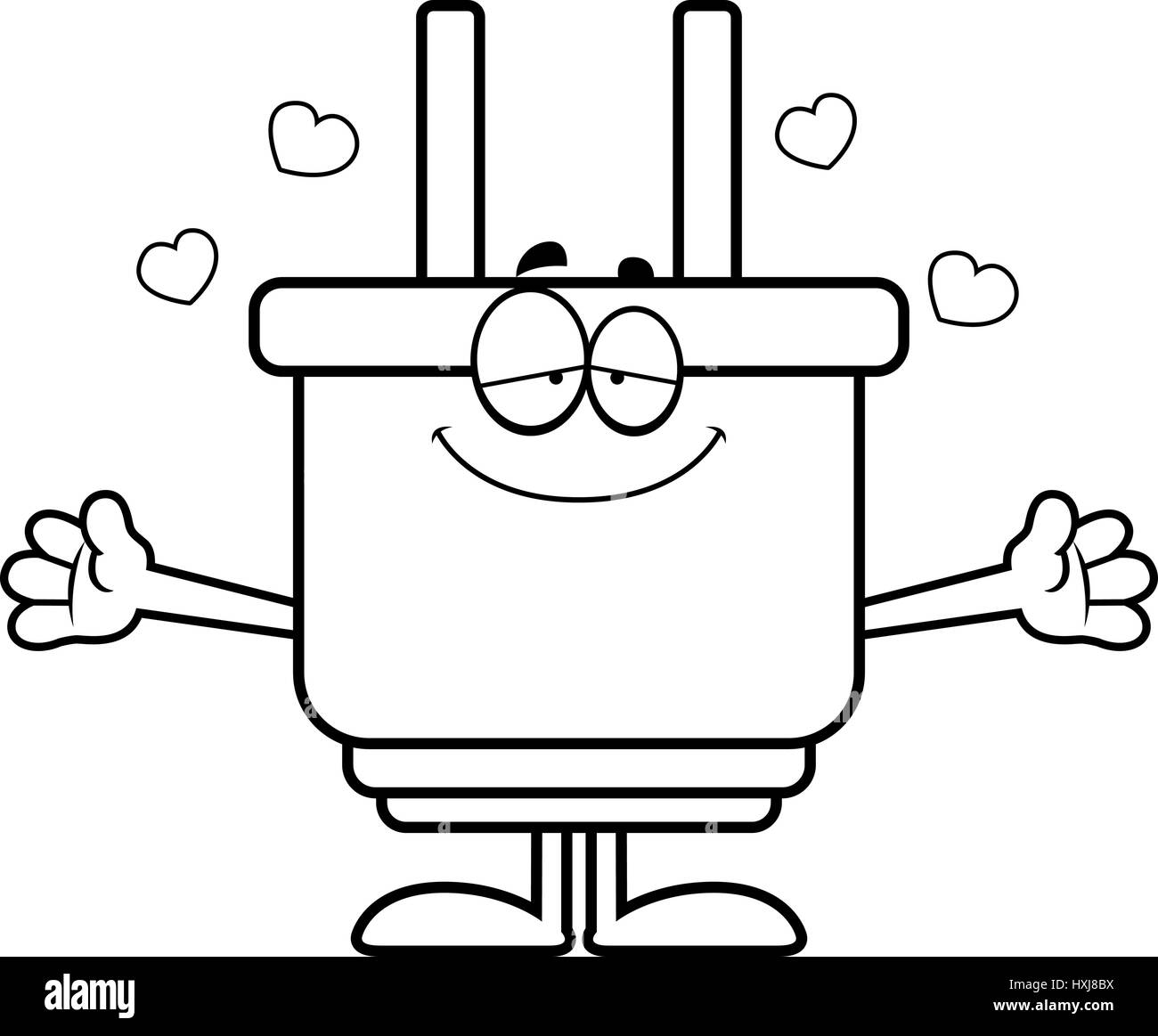A cartoon illustration of an electrical plug ready to give a hug Stock ...