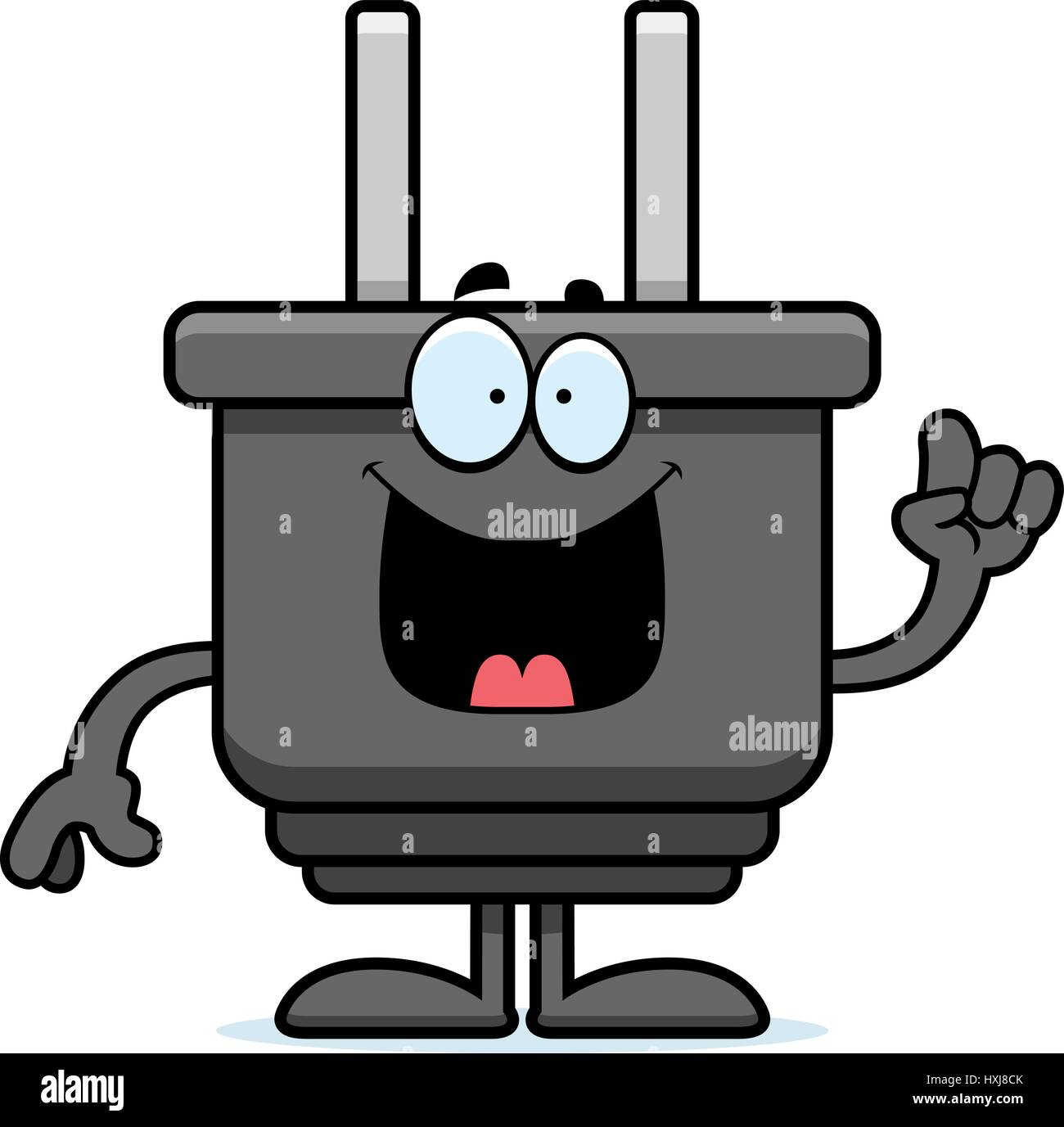 A cartoon illustration of an electrical plug with an idea Stock Vector ...