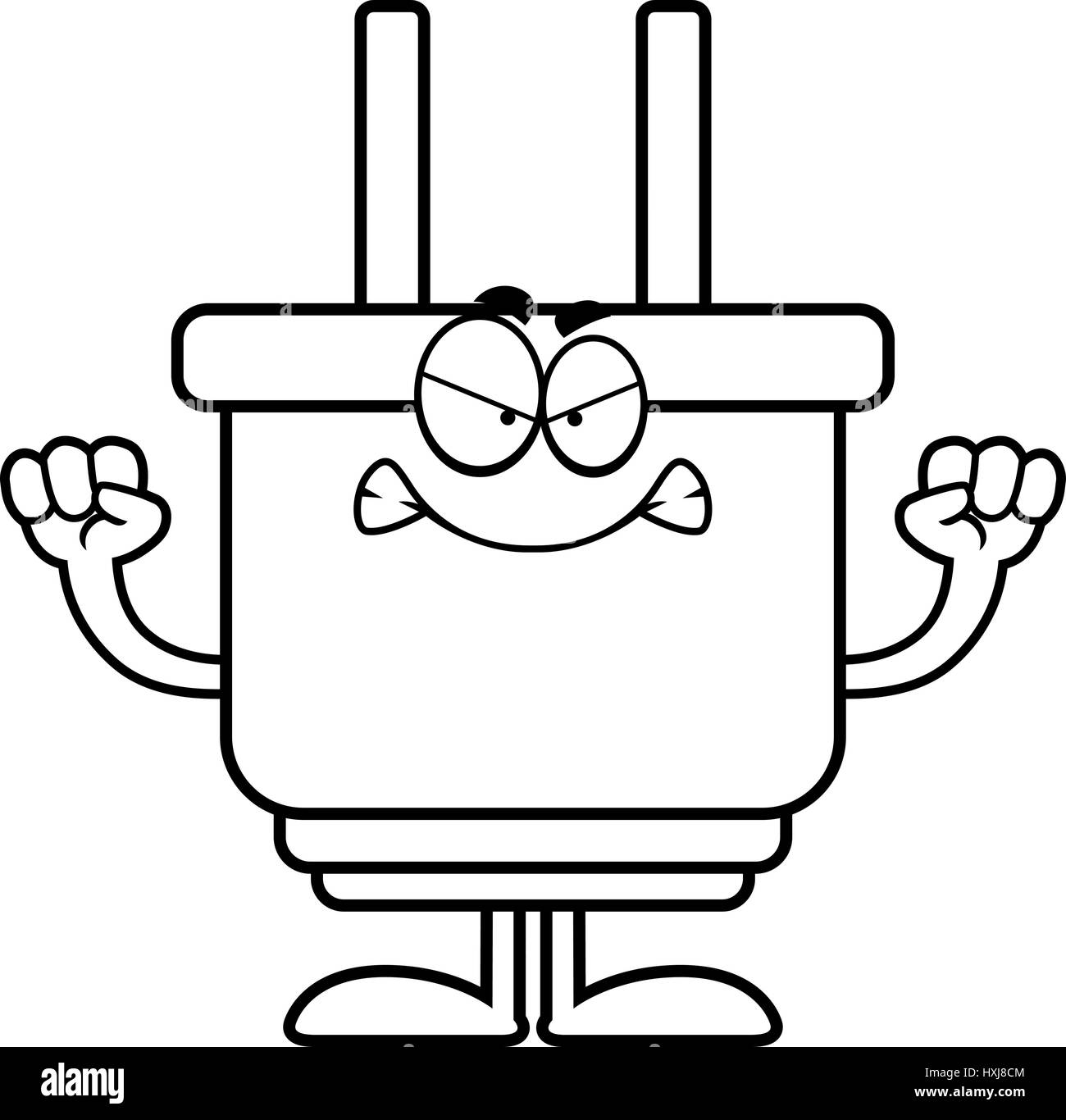 A cartoon illustration of an electrical plug looking angry Stock Vector ...