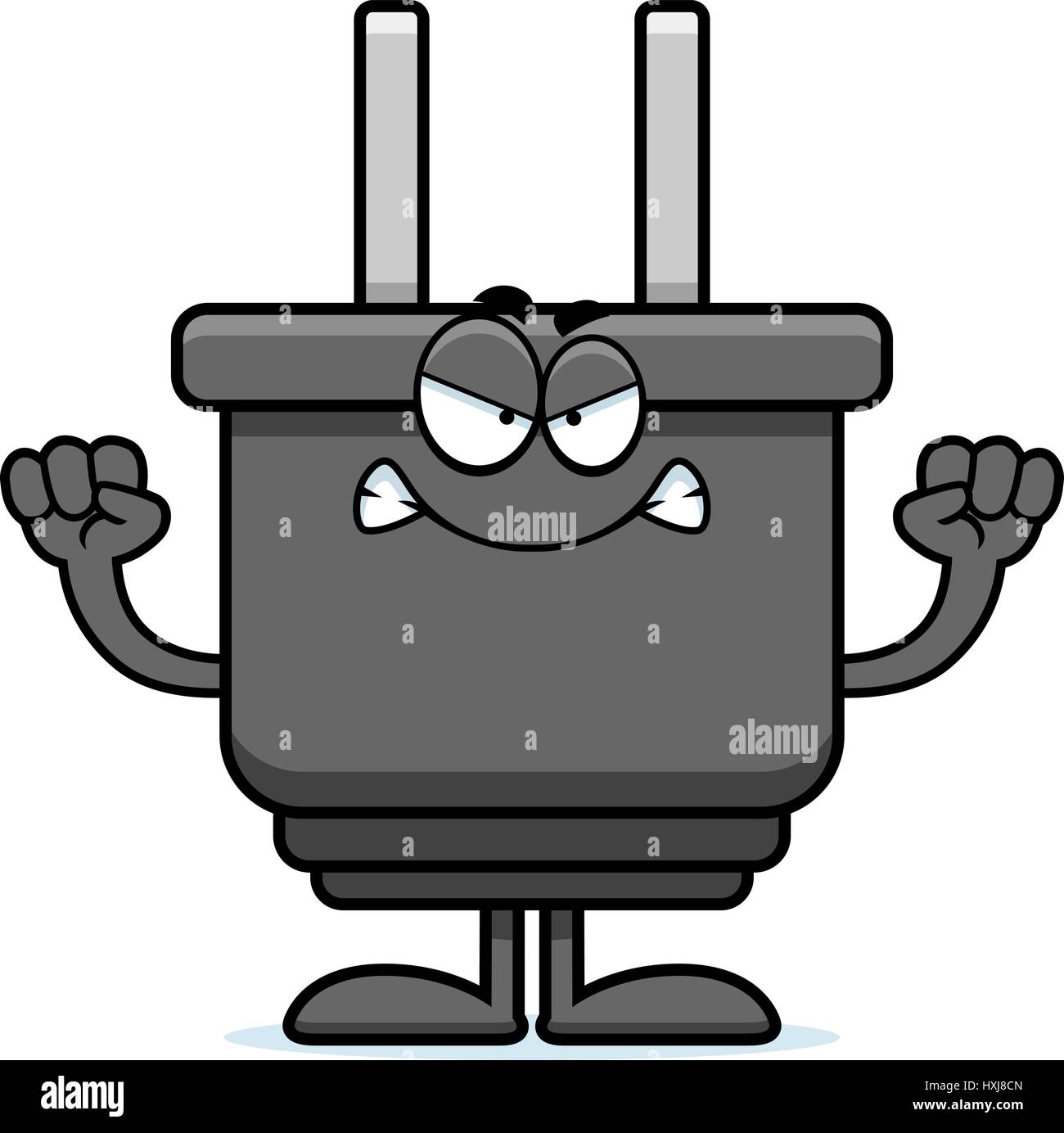 A cartoon illustration of an electrical plug looking angry Stock Vector ...
