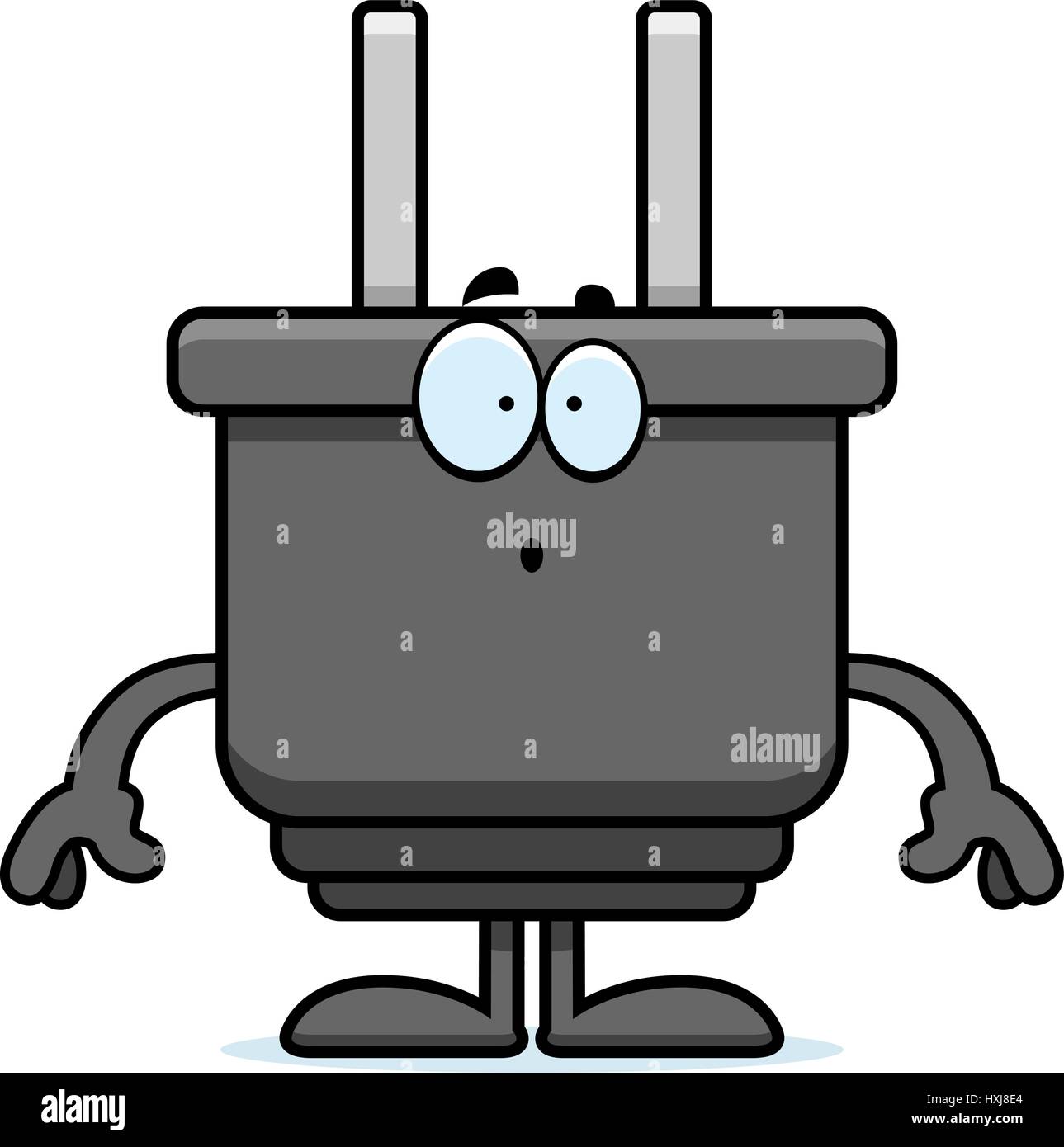 A cartoon illustration of an electrical plug looking surprised Stock ...