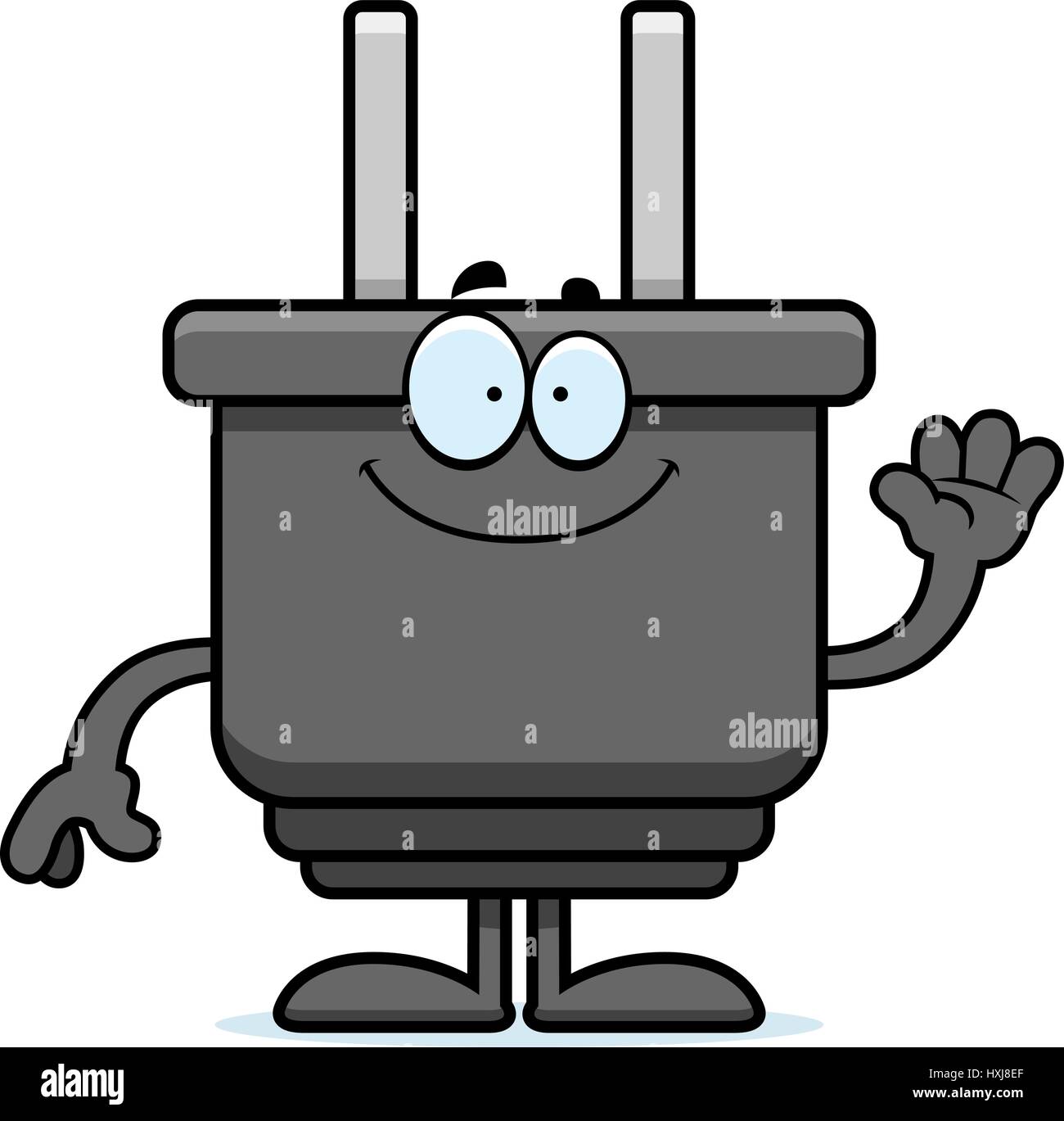 A cartoon illustration of an electrical plug waving Stock Vector Image ...