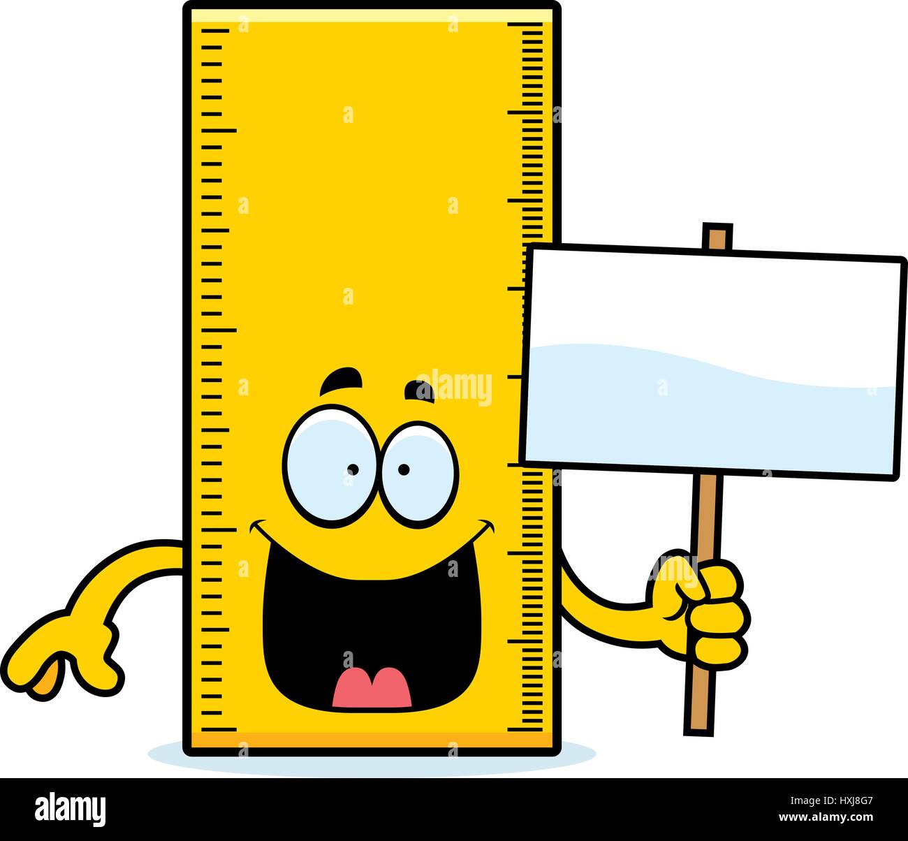 A cartoon illustration of a ruler holding a sign Stock Vector Image ...