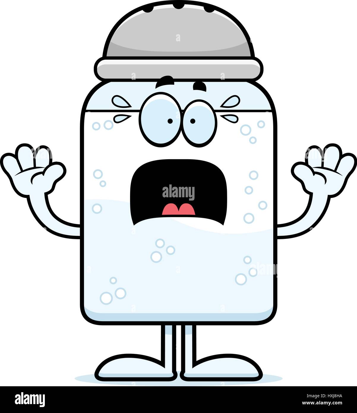 A cartoon illustration of a salt shaker looking scared Stock Vector ...