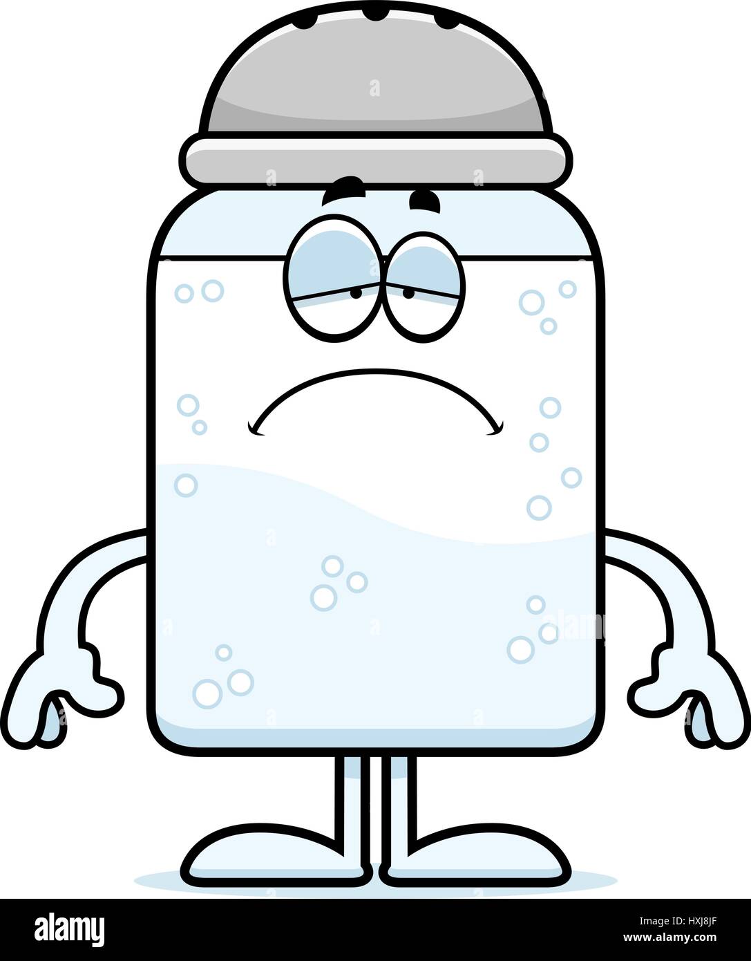 A cartoon illustration of a salt shaker looking sad Stock Vector Image ...