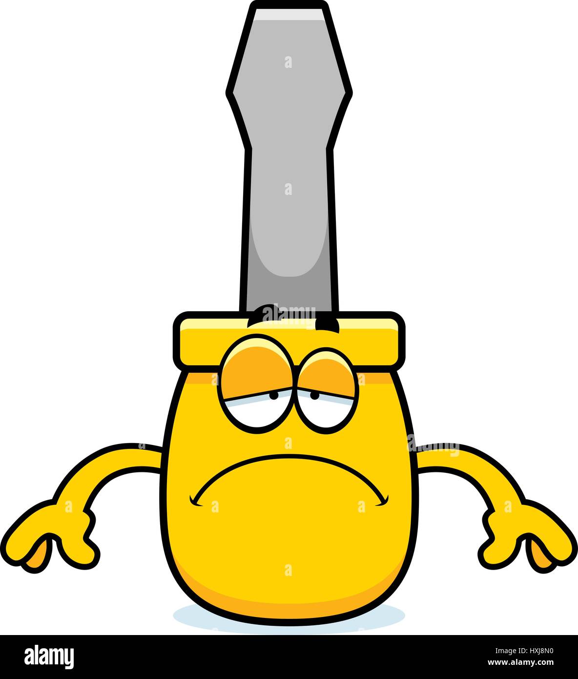 A cartoon illustration of a screwdriver looking sad Stock Vector Image ...