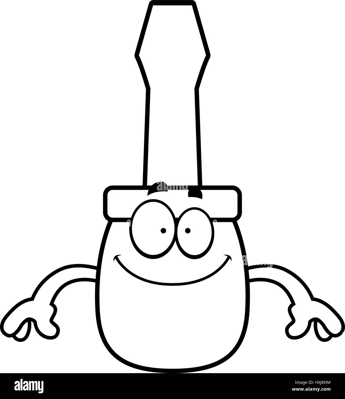 A cartoon illustration of a screwdriver looking happy Stock Vector ...