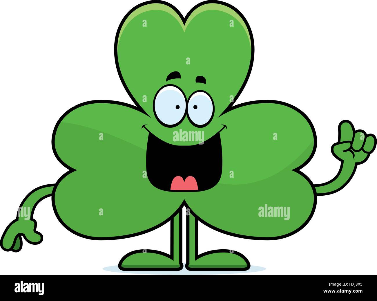 A cartoon illustration of a shamrock with an idea Stock Vector Image ...