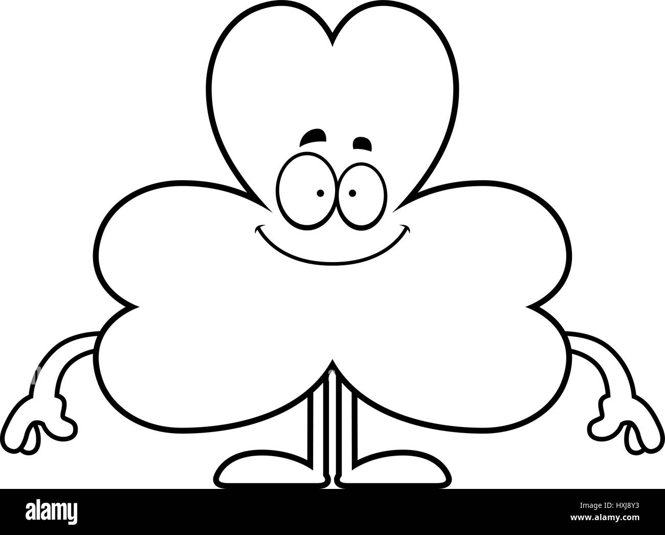 A cartoon illustration of a shamrock looking happy Stock Vector Image ...