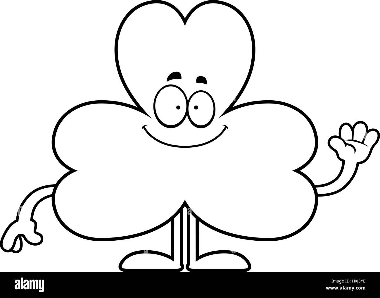 A cartoon illustration of a shamrock waving Stock Vector Image & Art ...