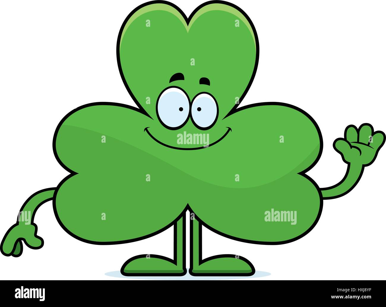 A cartoon illustration of a shamrock waving Stock Vector Image & Art ...
