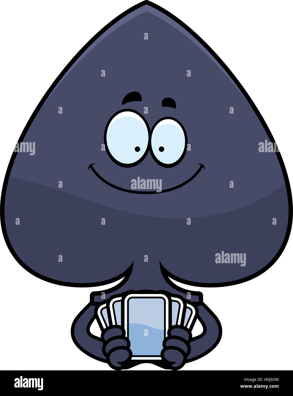 A cartoon illustration of a spade card suit playing cards Stock Vector ...