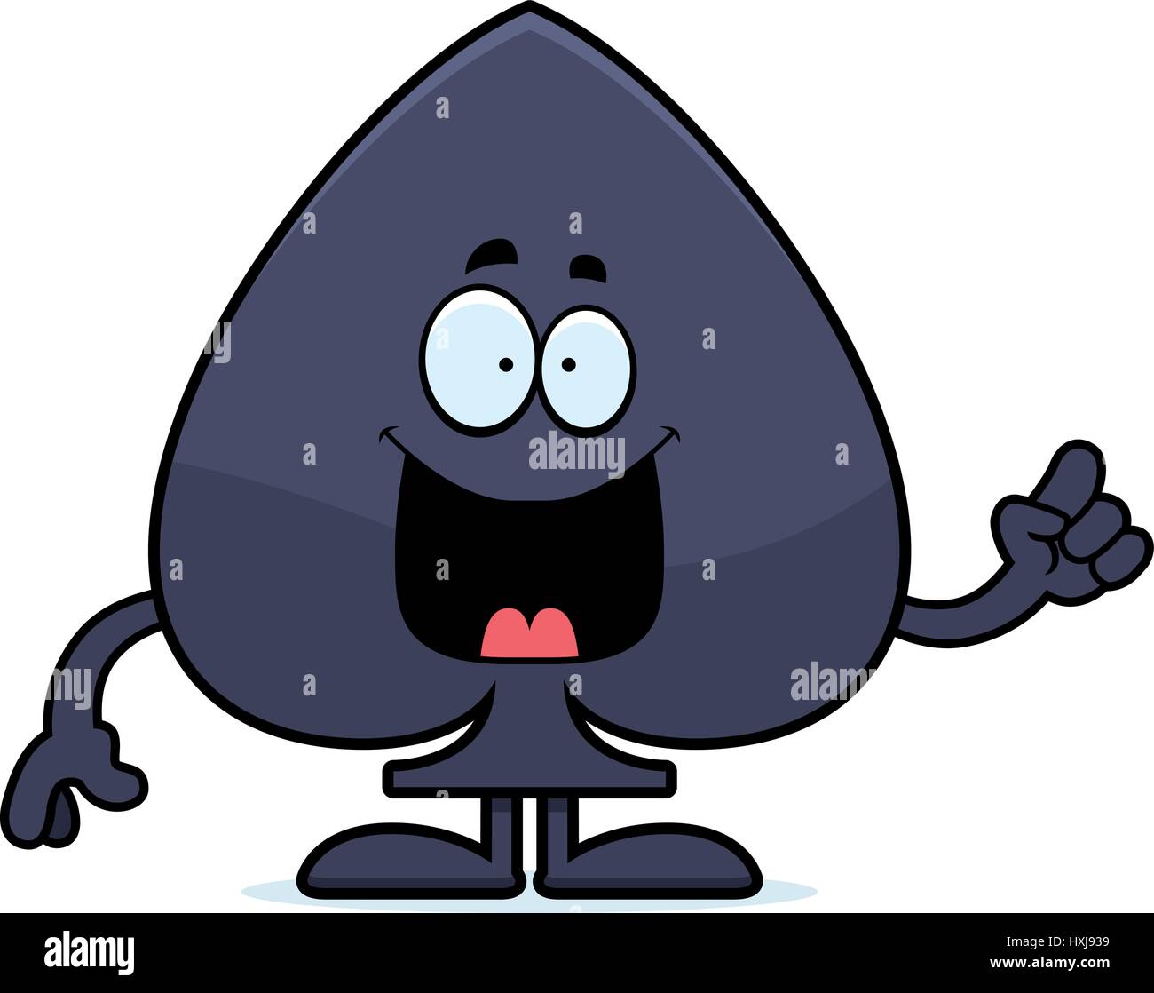 A cartoon illustration of a spade card suit with an idea Stock Vector ...