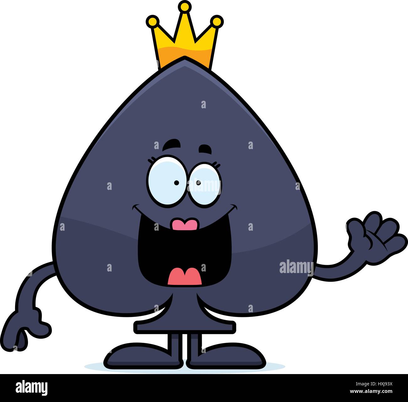 A cartoon illustration of the queen of spades waving Stock Vector Image ...