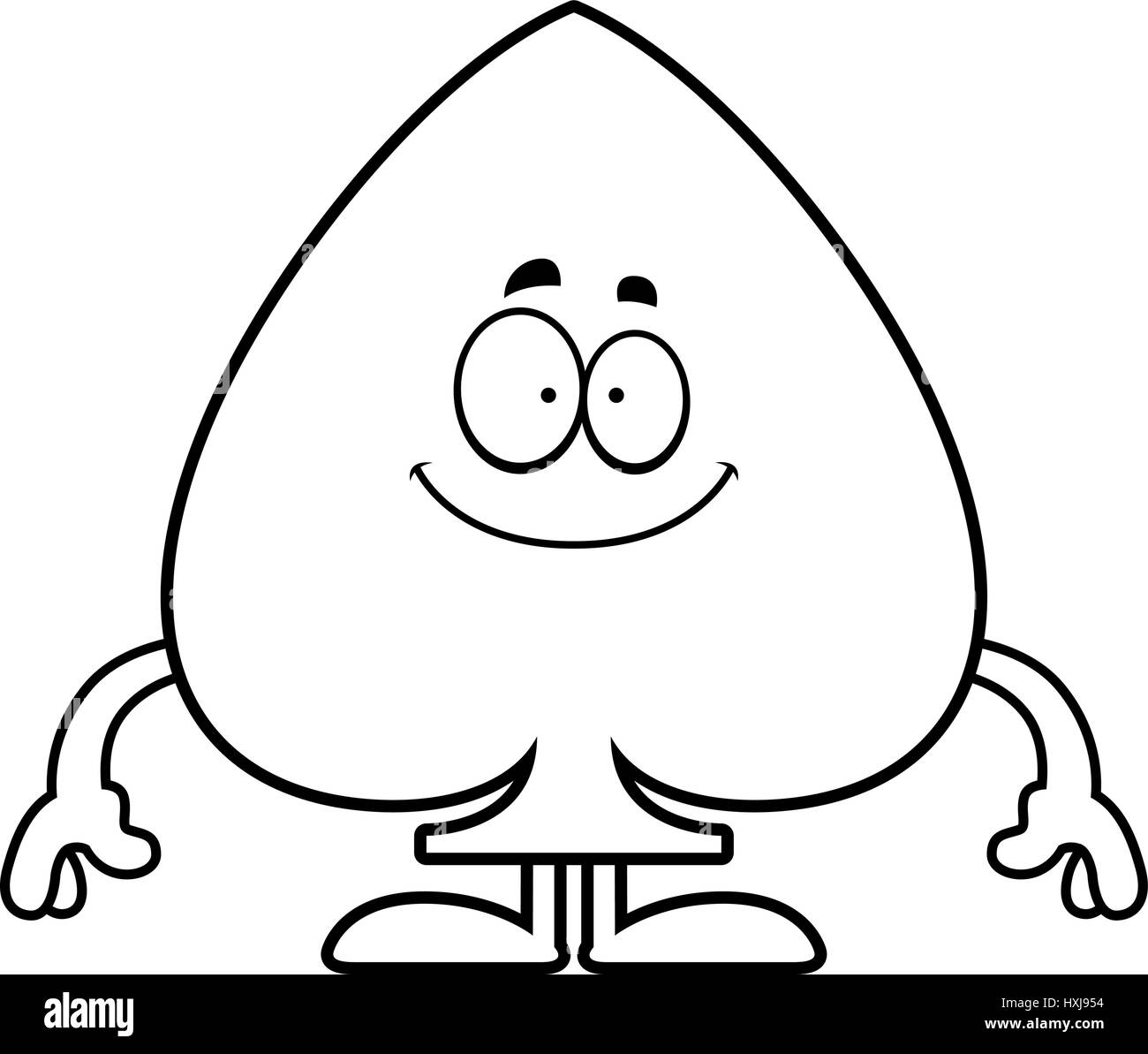 A cartoon illustration of a spade card suit looking happy Stock Vector ...