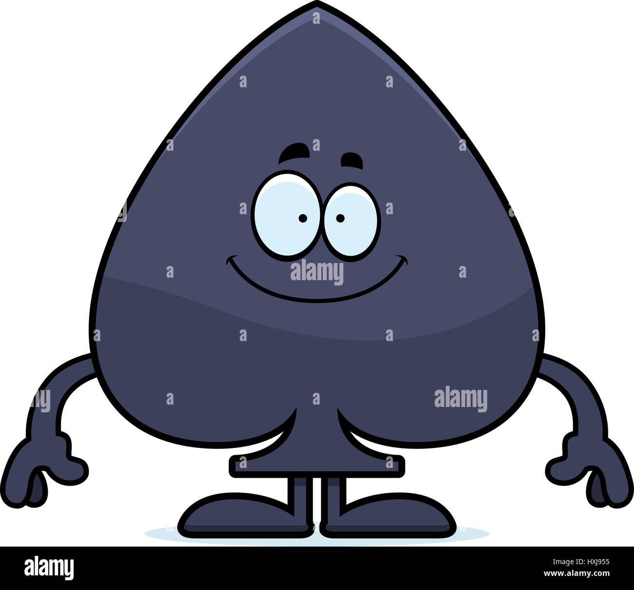 A cartoon illustration of a spade card suit looking happy Stock Vector ...