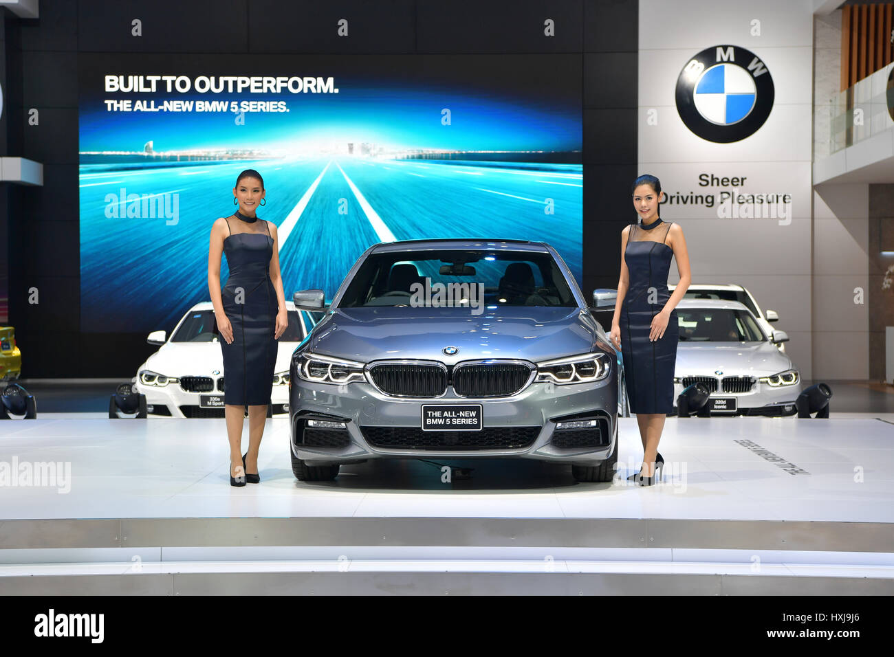 Bangkok, Thailand. 28th Mar, 2017. The All-New BMW 5 Series on display ...