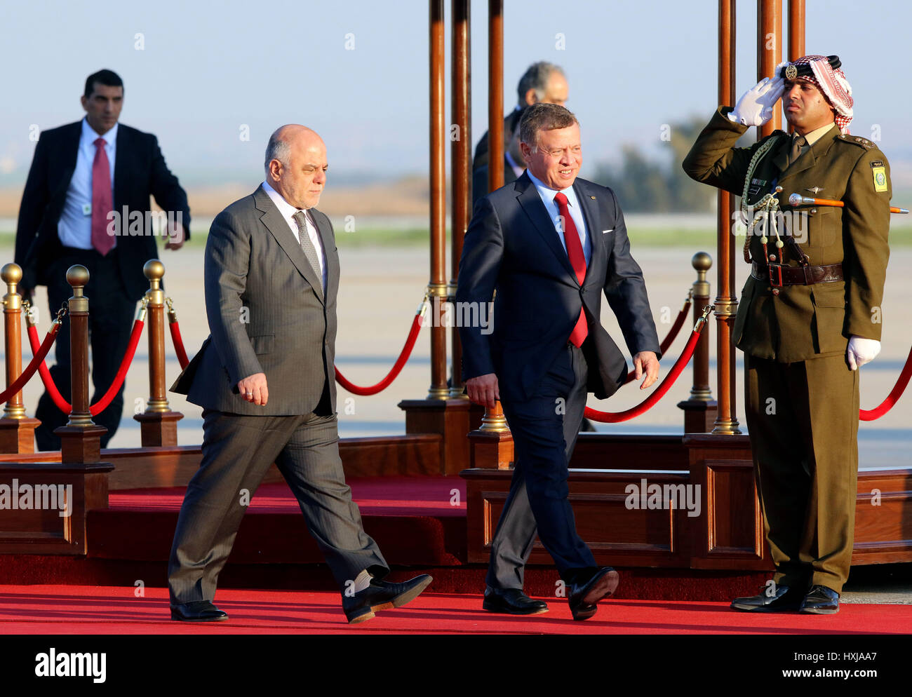 Amman, Jordan. 28th Mar, 2017. Visiting Iraqi Prime Minister Haider al ...