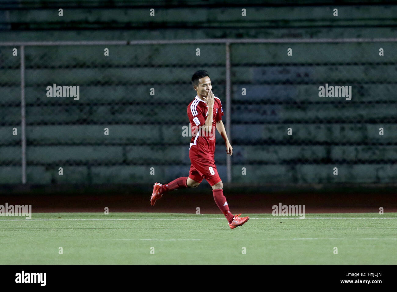 Manila, Philippines. 28th Mar, 2017. Bishal Rai of Nepal celebrates ...