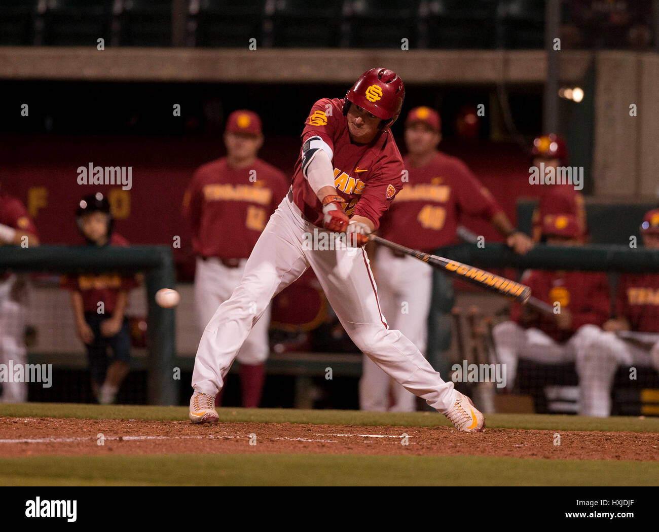 Los Angeles, CA, USA. 28th Mar, 2017. USC infielder (31) David Edson ...