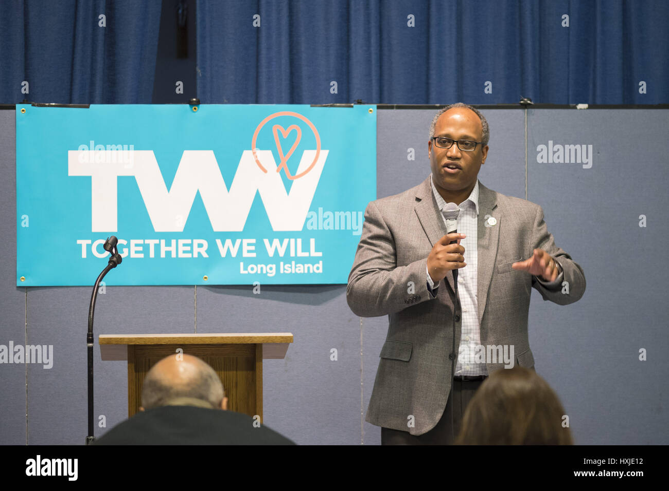 Wyandanch, New York, USA. 26th Mar, 2017. DuWAYNE GREGORY, Presiding ...