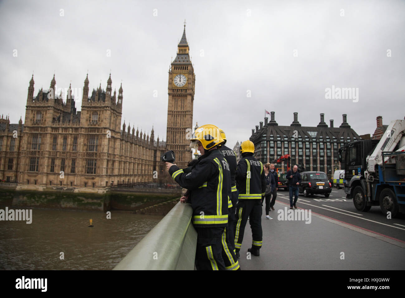 Westminster Bridge. London. UK .29 Mar 2017 - Emergency services on ...