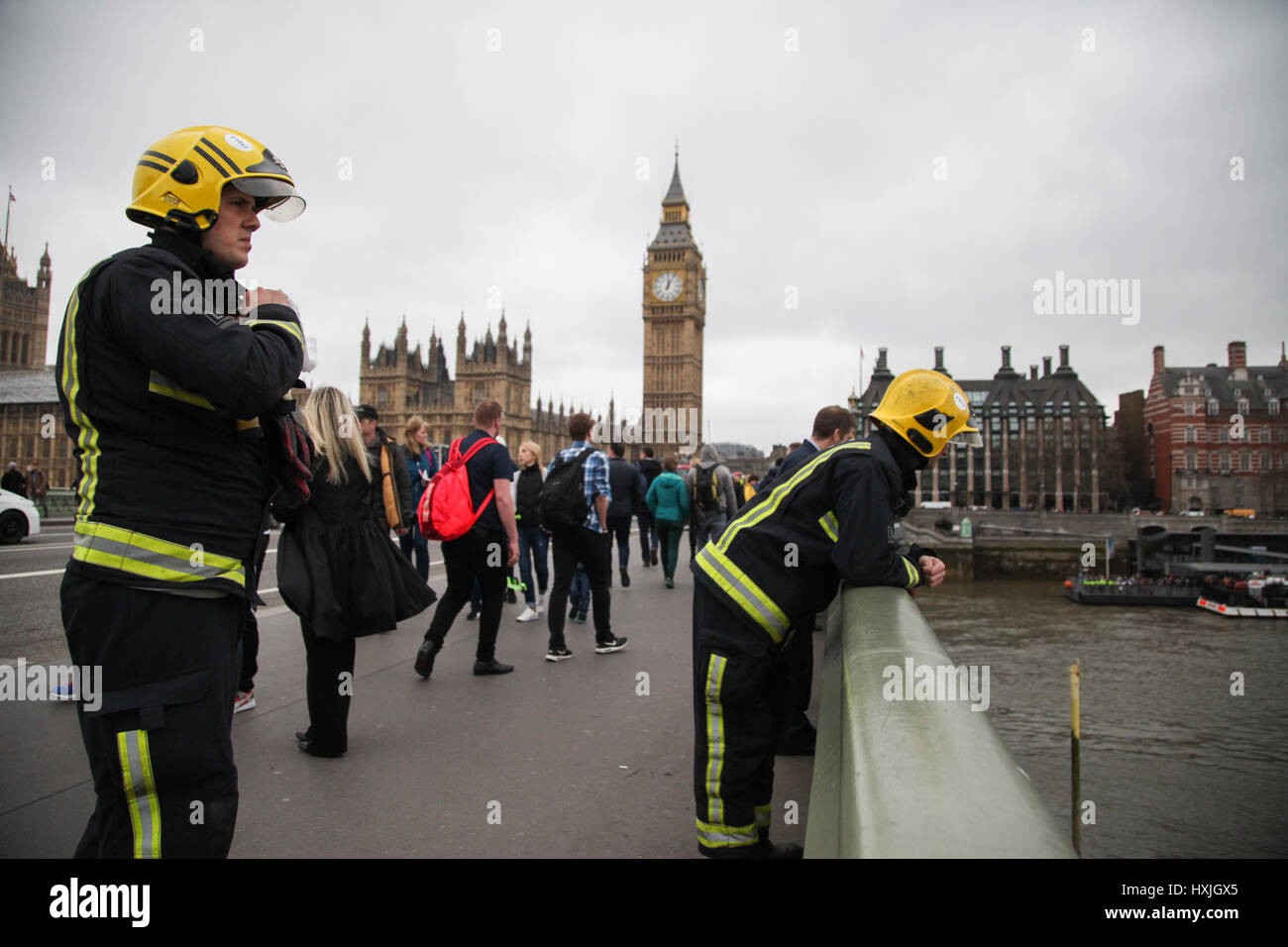 Westminster Bridge. London. UK .29 Mar 2017 - Emergency services on ...