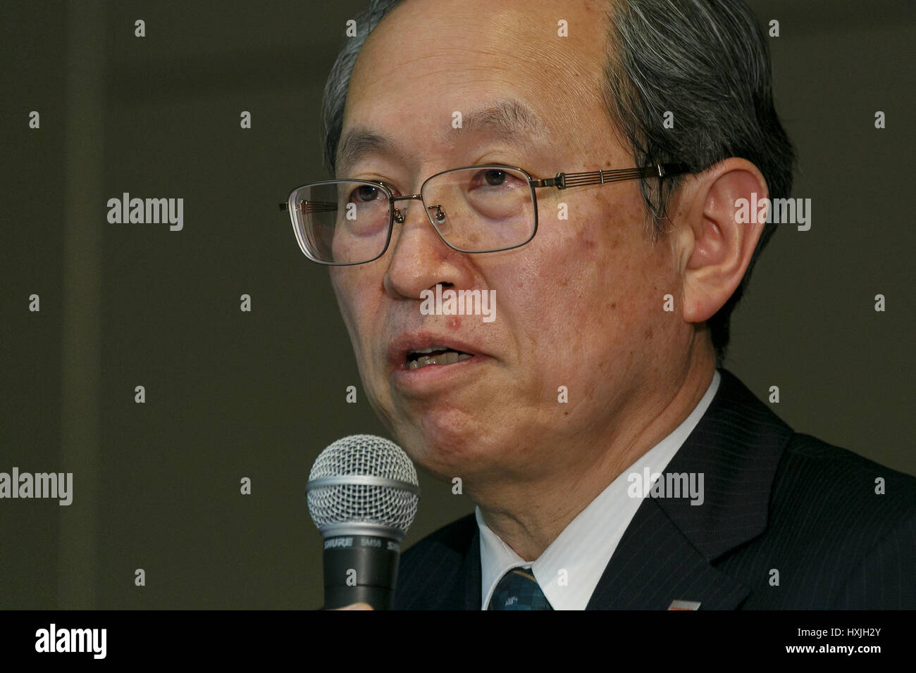 Tokyo, Japan. 29th March 2017. Toshiba Corp. President Satoshi ...